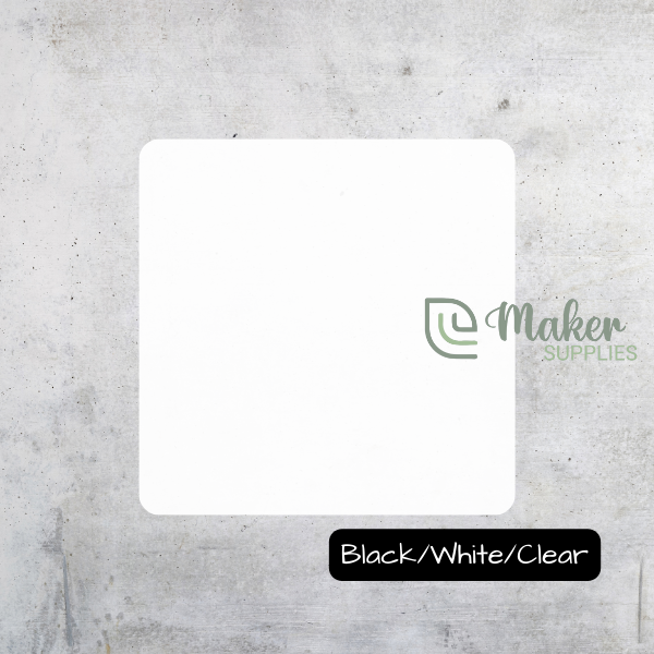 Square (Rounded) | Black/White/Clear – Maker Supplies