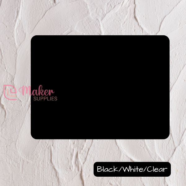 Rectangle (Rounded) | Black/White/Clear – Maker Supplies